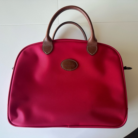 Bags | Red Longchamp Travel Bag | Poshmark